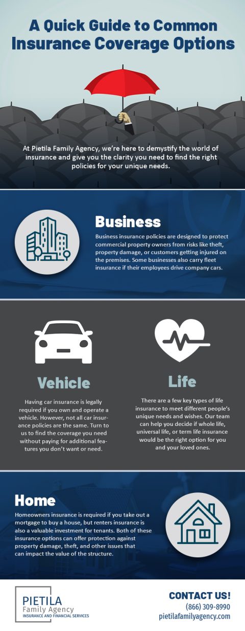 A Quick Guide to Common Insurance Coverage Options [infographic ...